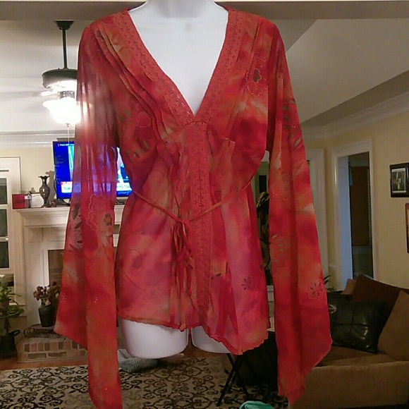 Coupe | Tops | Coupe Ladies Wide Arm Sheer Summer Top | Poshmark